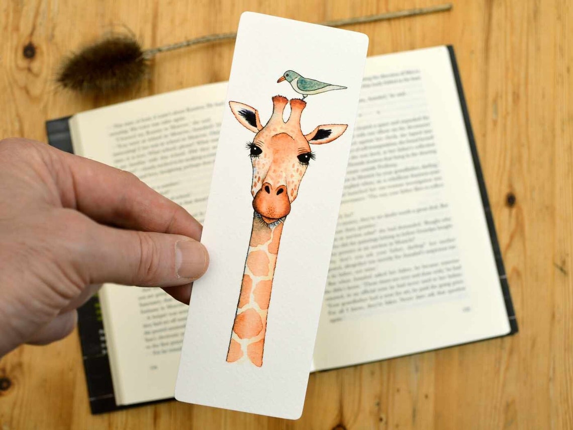 Stylish Giraffe Bookmark From an Original Watercolour Painting by ...