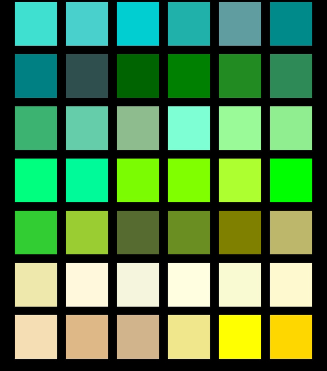 Color Swatch Guide for POD Business;print-on-demand Common Color Swatch ...