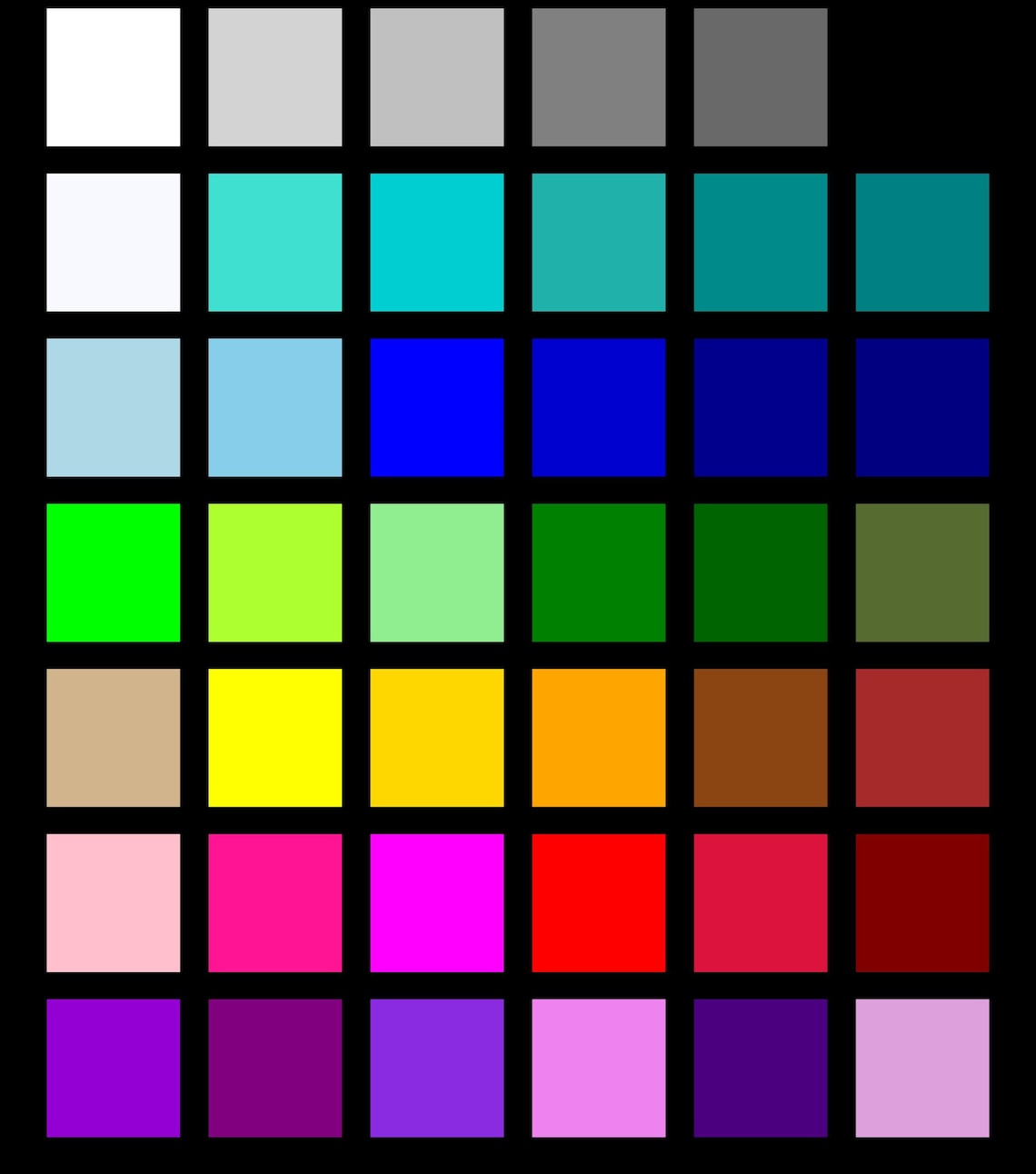 Color Swatch Guide for POD Business;print-on-demand Common Color Swatch ...