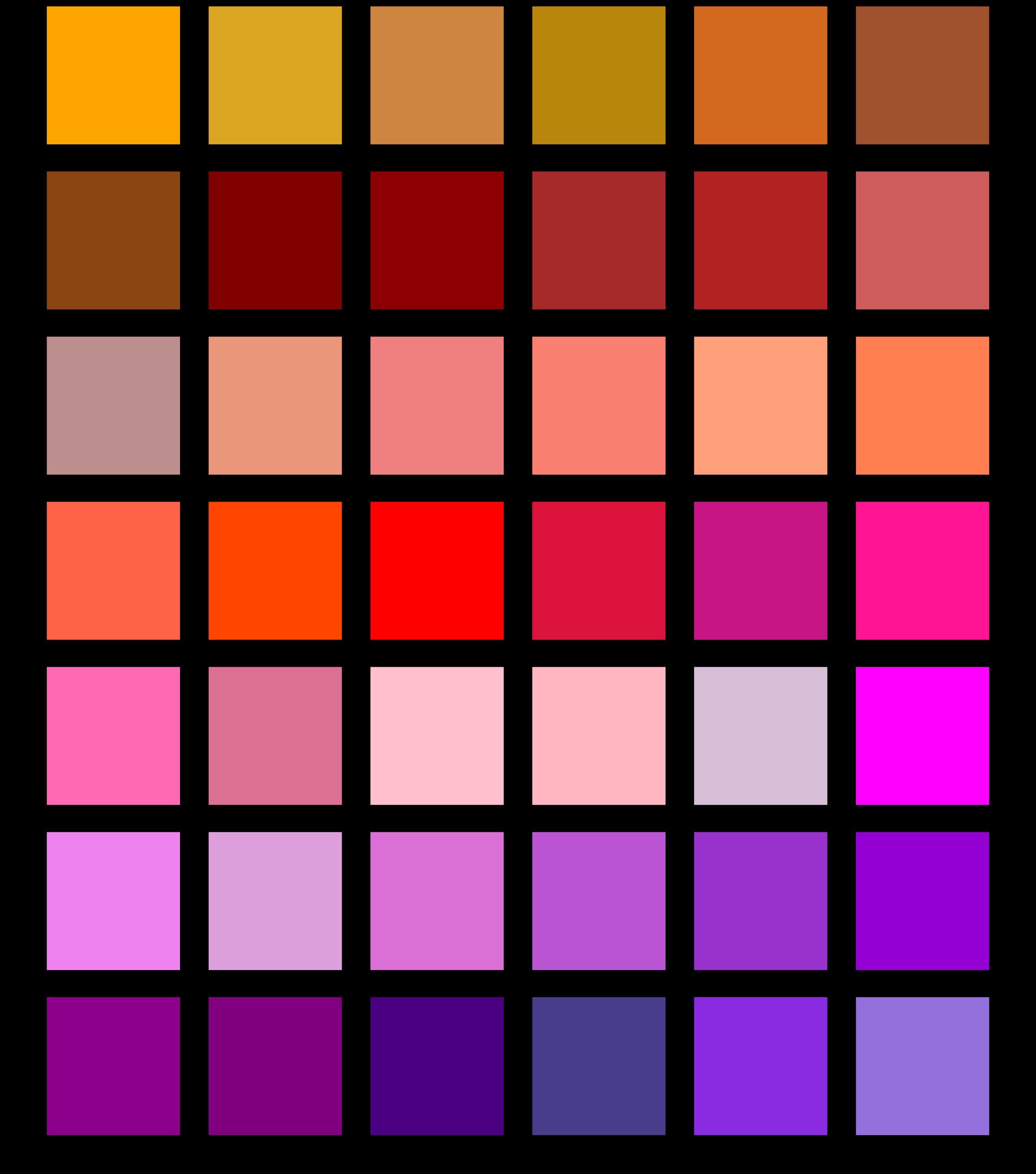 Color Swatch Guide for POD Business;print-on-demand Common Color Swatch ...