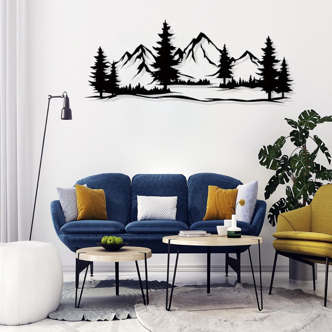 Mountain Forest Metal Wall Art: Nature Landscape Decor - Etsy