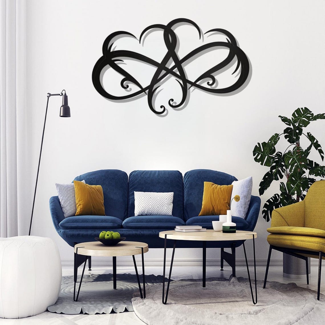 Infinity Heart Metal Wall Decor, Infinity Love, Metal Wall Art ...