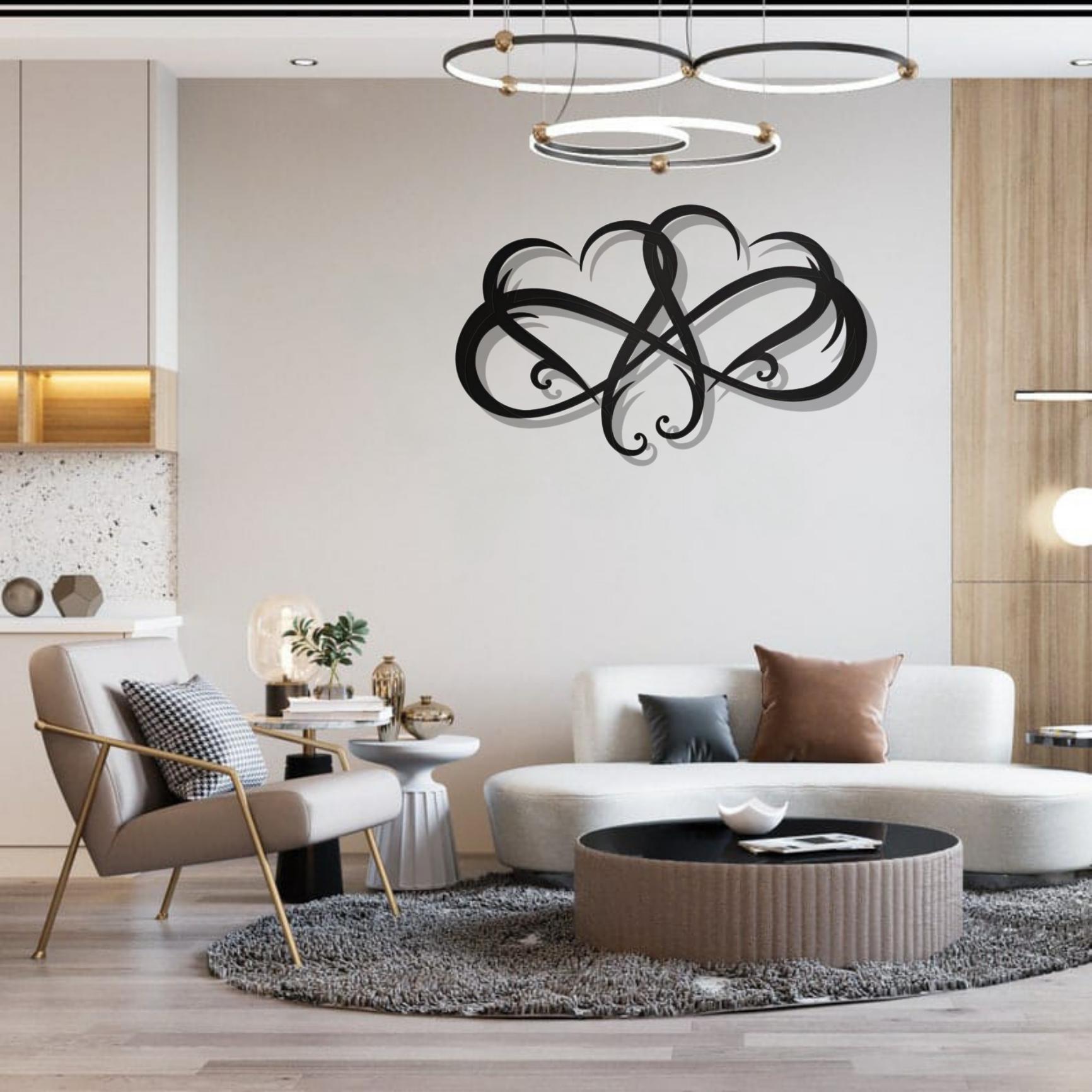 Infinity Heart Metal Wall Decor, Infinity Love, Metal Wall Art ...