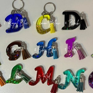 Glitter Letter Keychain - Etsy