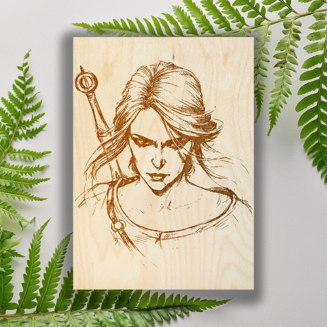 Witcher 3 Ciri Portrait Wood Art Homemade, Wood, Engraving, High ...