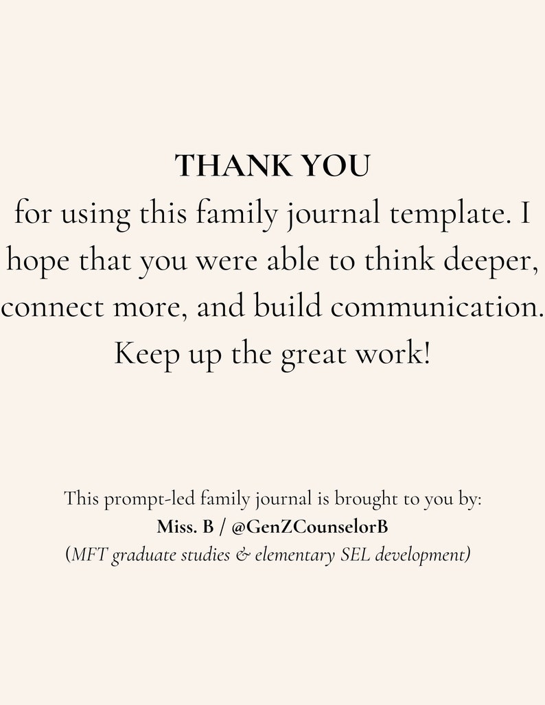 Family Journal Prompts: Mft/counseling and SEL Education Resources - Etsy