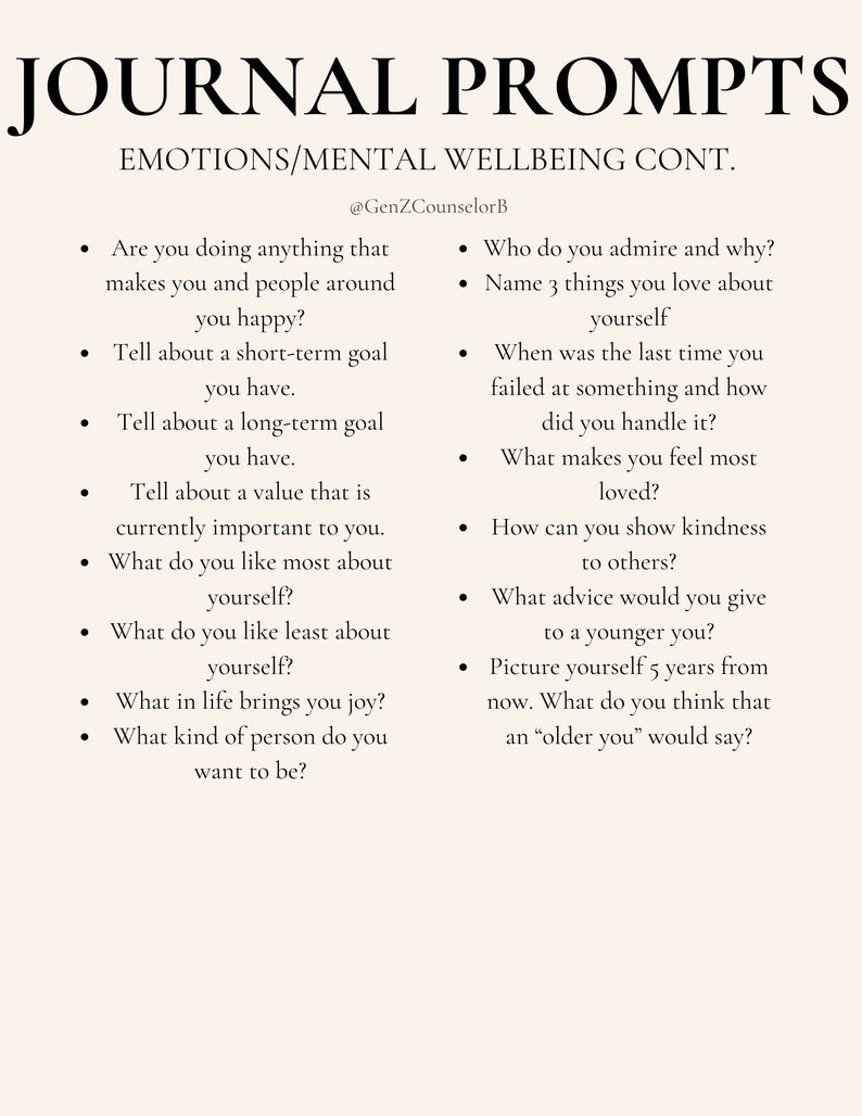 Family Journal Prompts: Mft/counseling and SEL Education Resources - Etsy