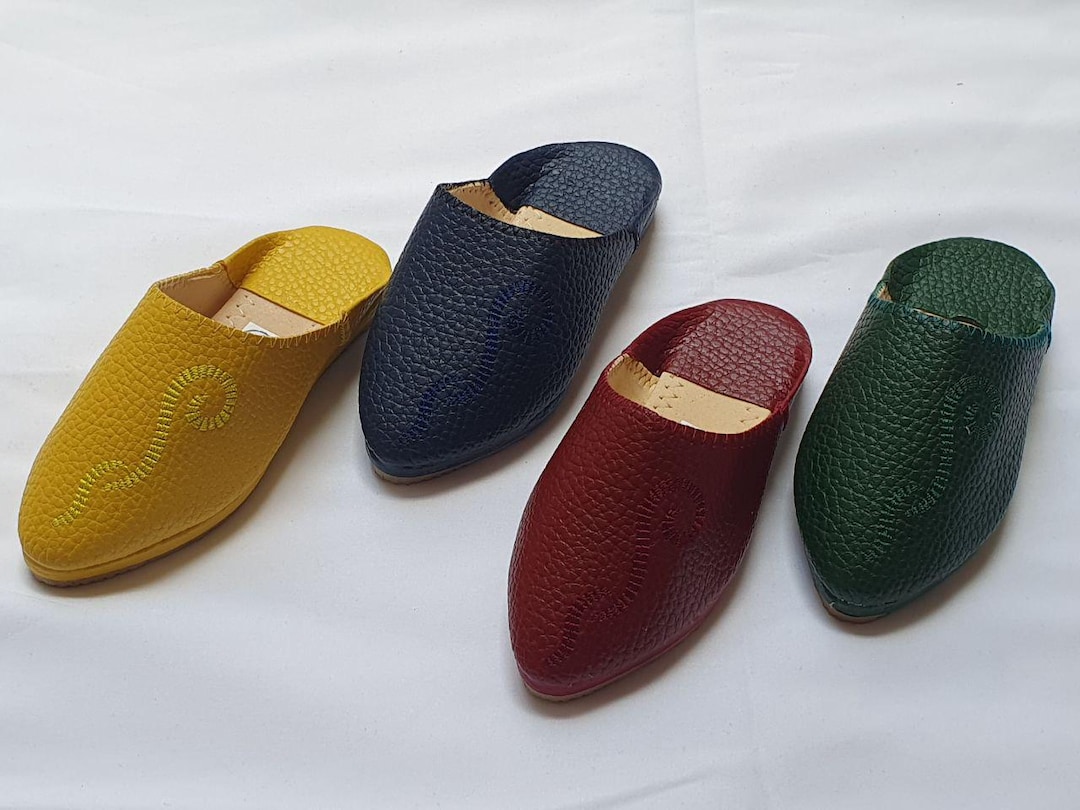 Kids Moroccan Belgha Slippers – Handmade Soft Leather Babouche ...