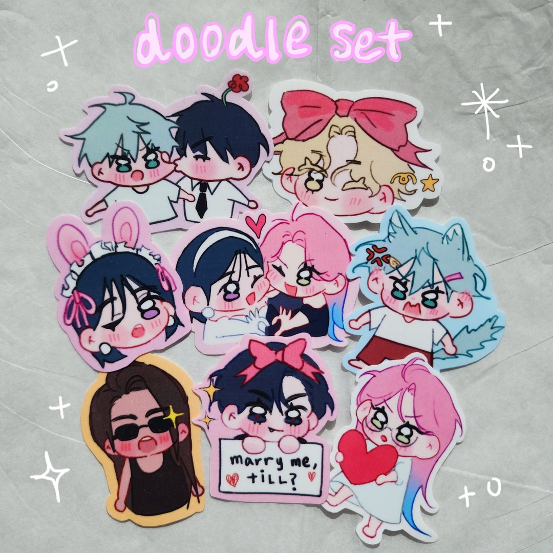 Alien Stage Doodle Sticker Set | Vinyl, Glossy - Etsy