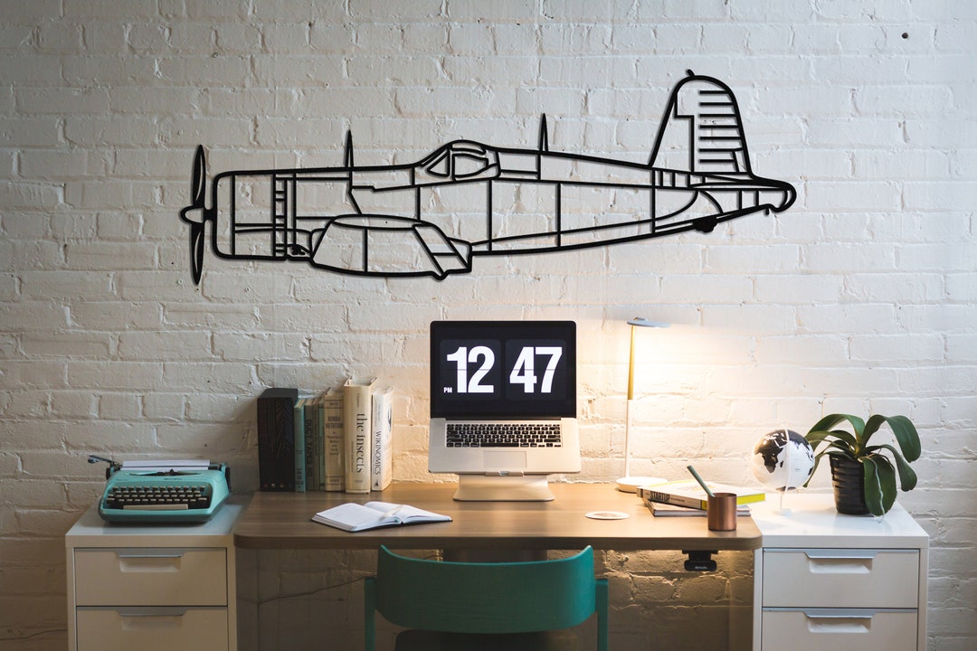 F4U Corsair Metal Aircraft Wall Art, Metal Airplane Silhouette ...
