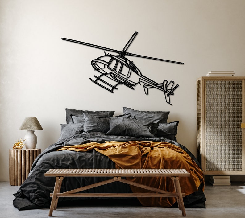 Bell 407GX Metal Helicopter Wall Art, Metal Airplane Silhouette ...
