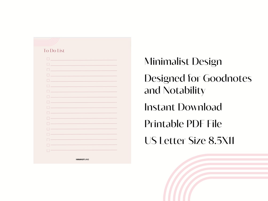 To Do List | Pink to Do List | Digital Planner | Goodnotes Planner ...