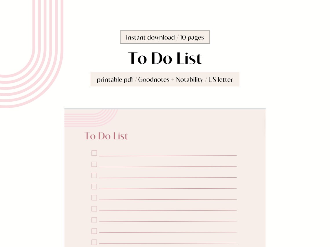 To Do List | Pink to Do List | Digital Planner | Goodnotes Planner ...