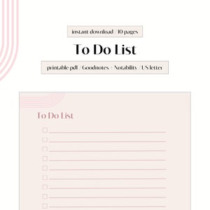 To Do List | Pink to Do List | Digital Planner | Goodnotes Planner ...