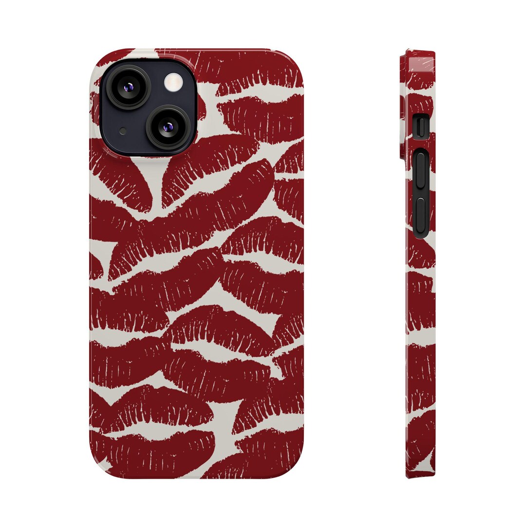 Red Lipstick Kiss Mark Phone Case | Valentines Day iPhone Cover | Lover ...