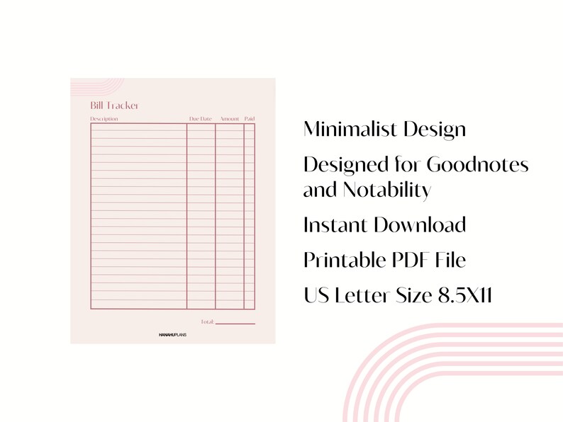 Bill Tracker | Digital Planner | Digital Bill Planner | Monthly Bill ...