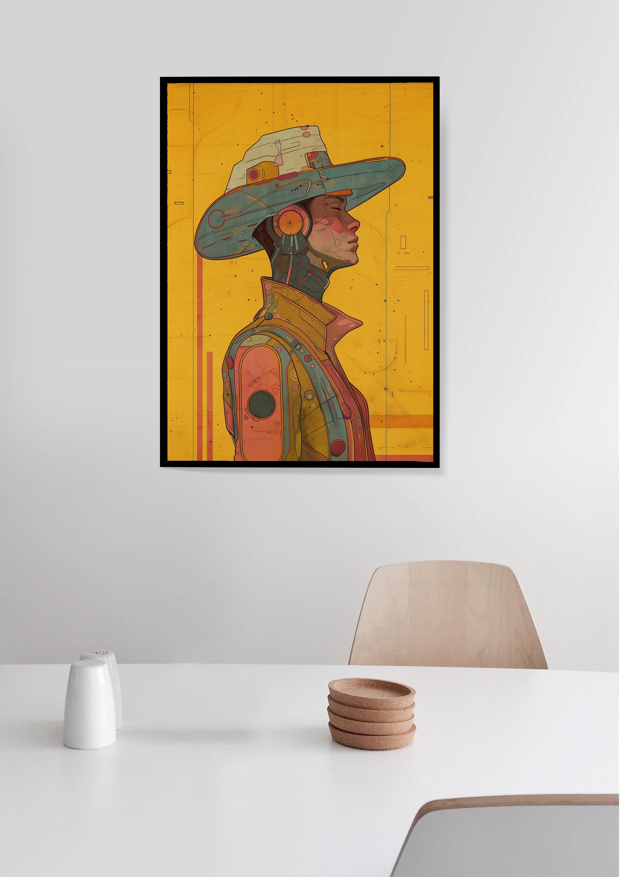 Retro-futuristic Cowboy: Cybernetic Cowboy Retro Sci-fi Digital Art ...