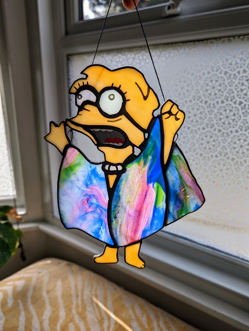 Stained Glass Lisa Simpson Lizard Queen Suncatcher - Etsy UK