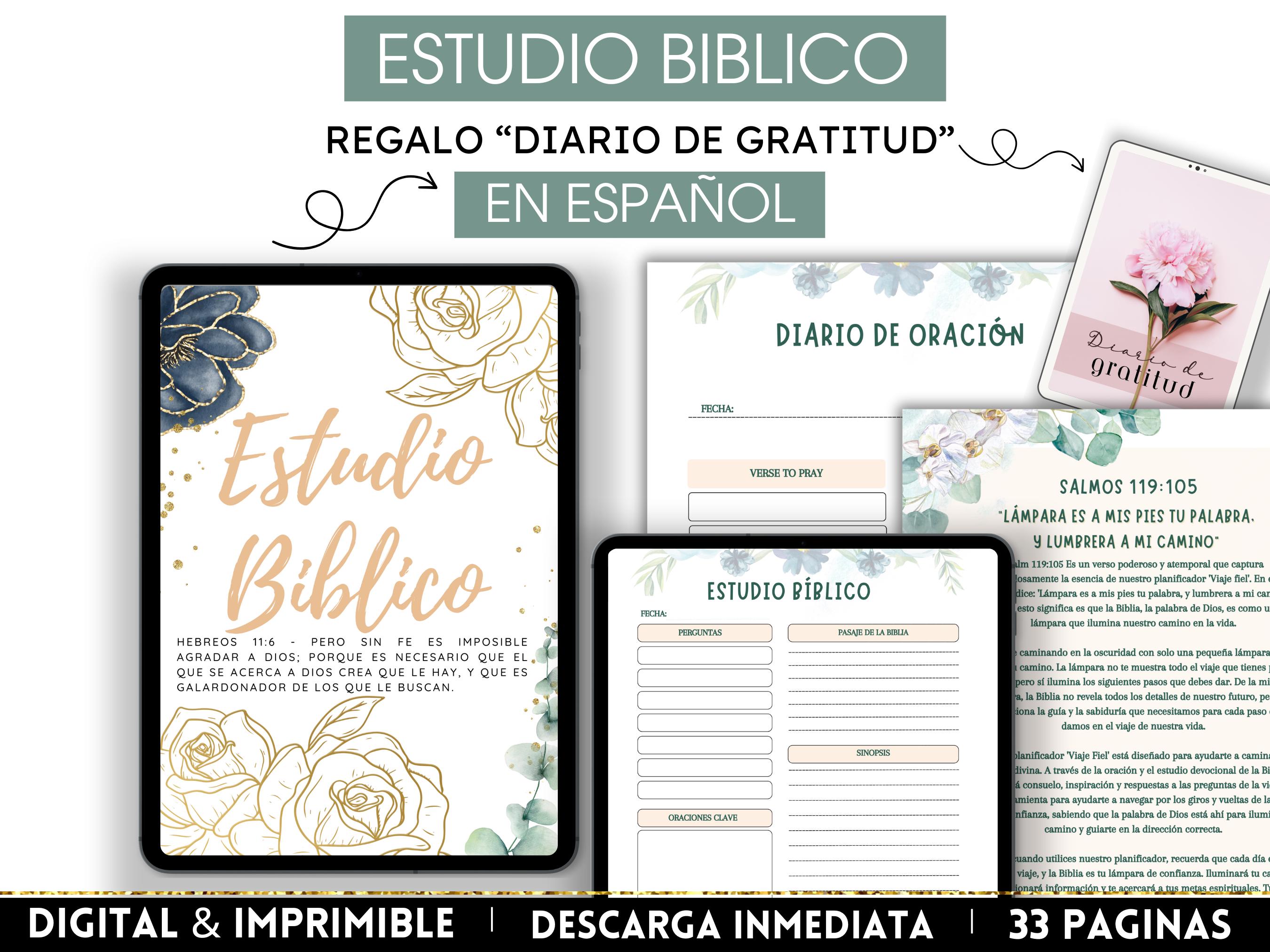 Diario de Oración en Español, Imprimible y Digital, Devocional Cristiano, Bible Study Journal ...