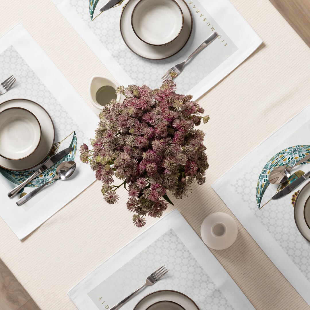 Placemat Set,eid Mubarak, Eid Aladha, Eid Mubarak Greeting Card Islamic ...