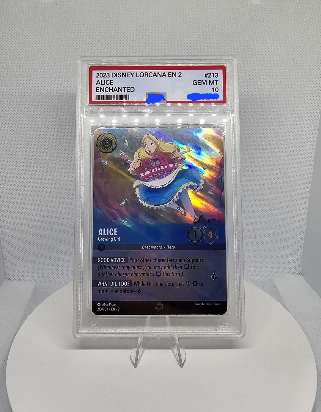 Disney Lorcana Proxy Alice Growing Girl Enchanted 213/204 the Second ...