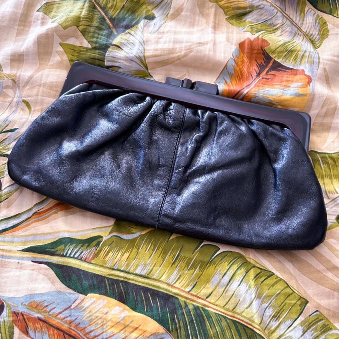 Vintage 1940s Style Clutch / 40s Style Leather Purse / Vintage 1940s ...