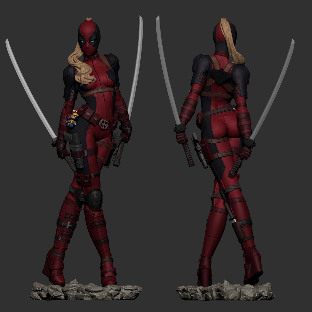 Lady Deadpool 25 Cm Figure/statue, Sla/pla Resin 3D Printed,painted - Etsy