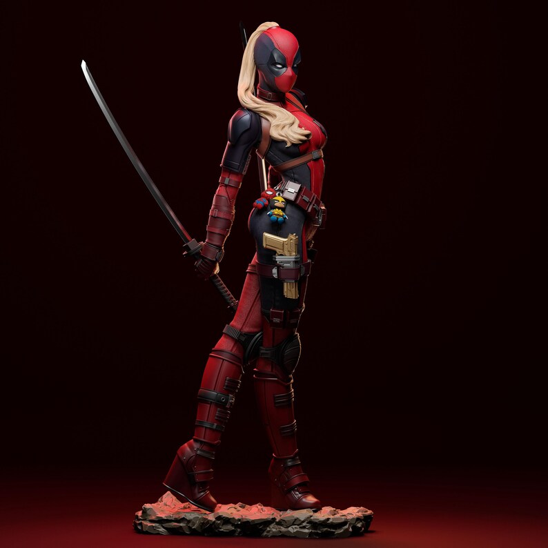 Lady Deadpool 25 Cm Figure/statue, Sla/pla Resin 3D Printed,painted - Etsy