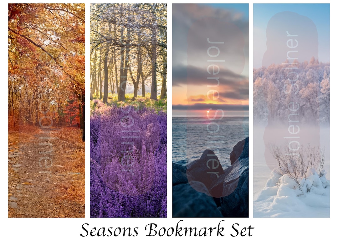 Seasons Bookmark Set – 4 Printable Nature Bookmarks Featuring Spring ...