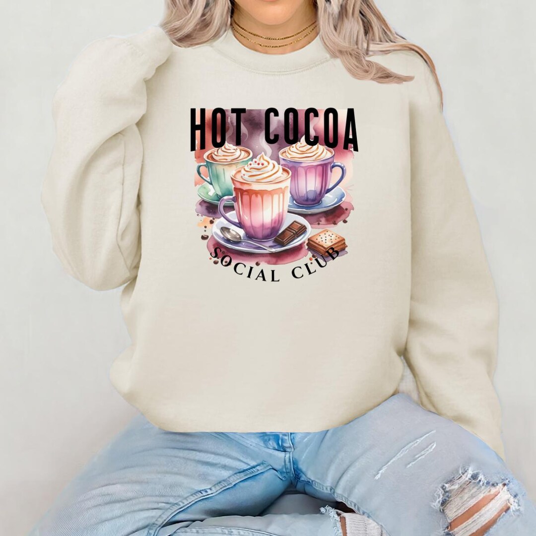 Hot Cocoa Social Club PNG Holiday PNG Design Festive Winter Clipart for ...