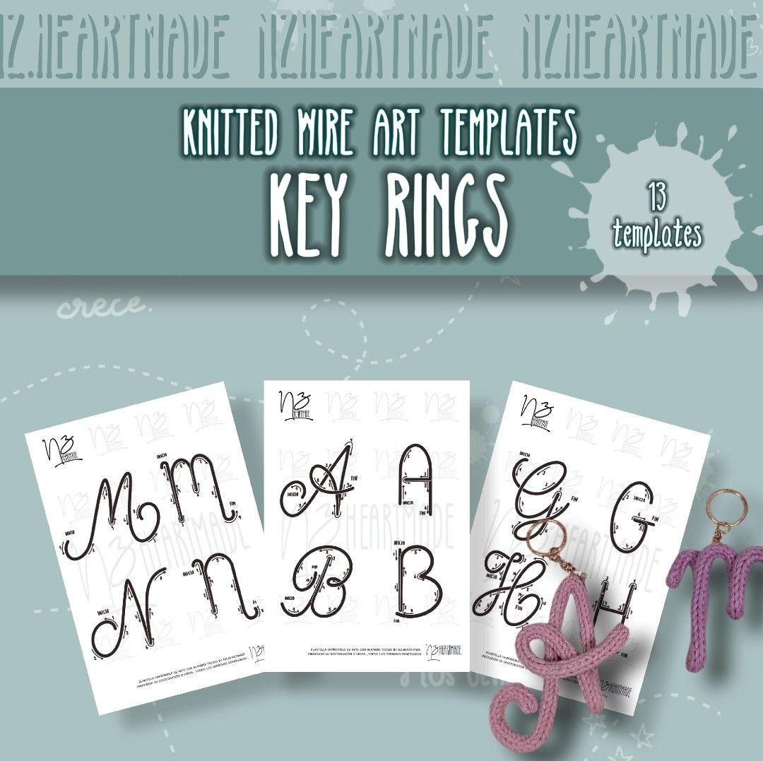 13 ABC Templates Special Knitted Wire Keychains, I-cord Keychains ...