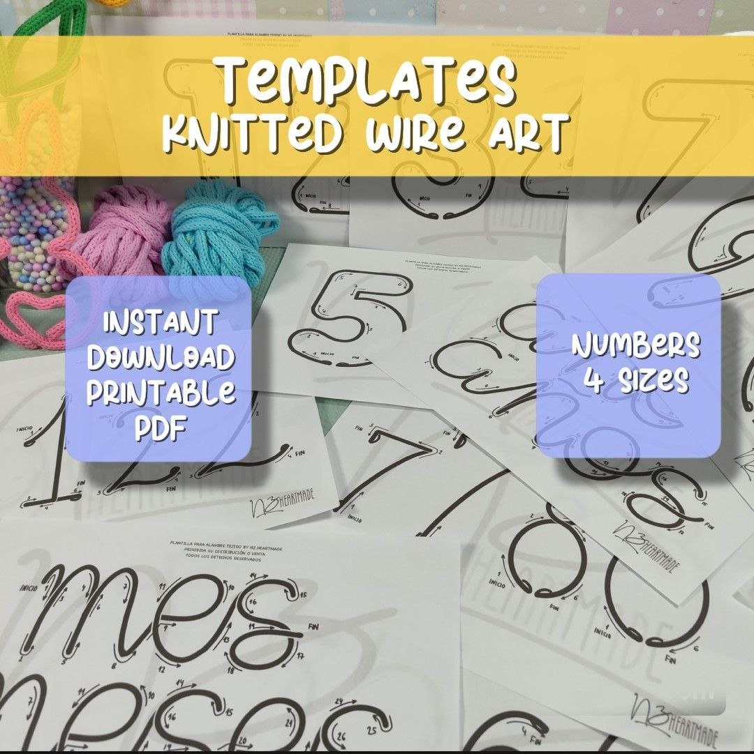 Knitted Wire Numbers Template, Knitted Names Alphabet, I-cord Alphabet ...