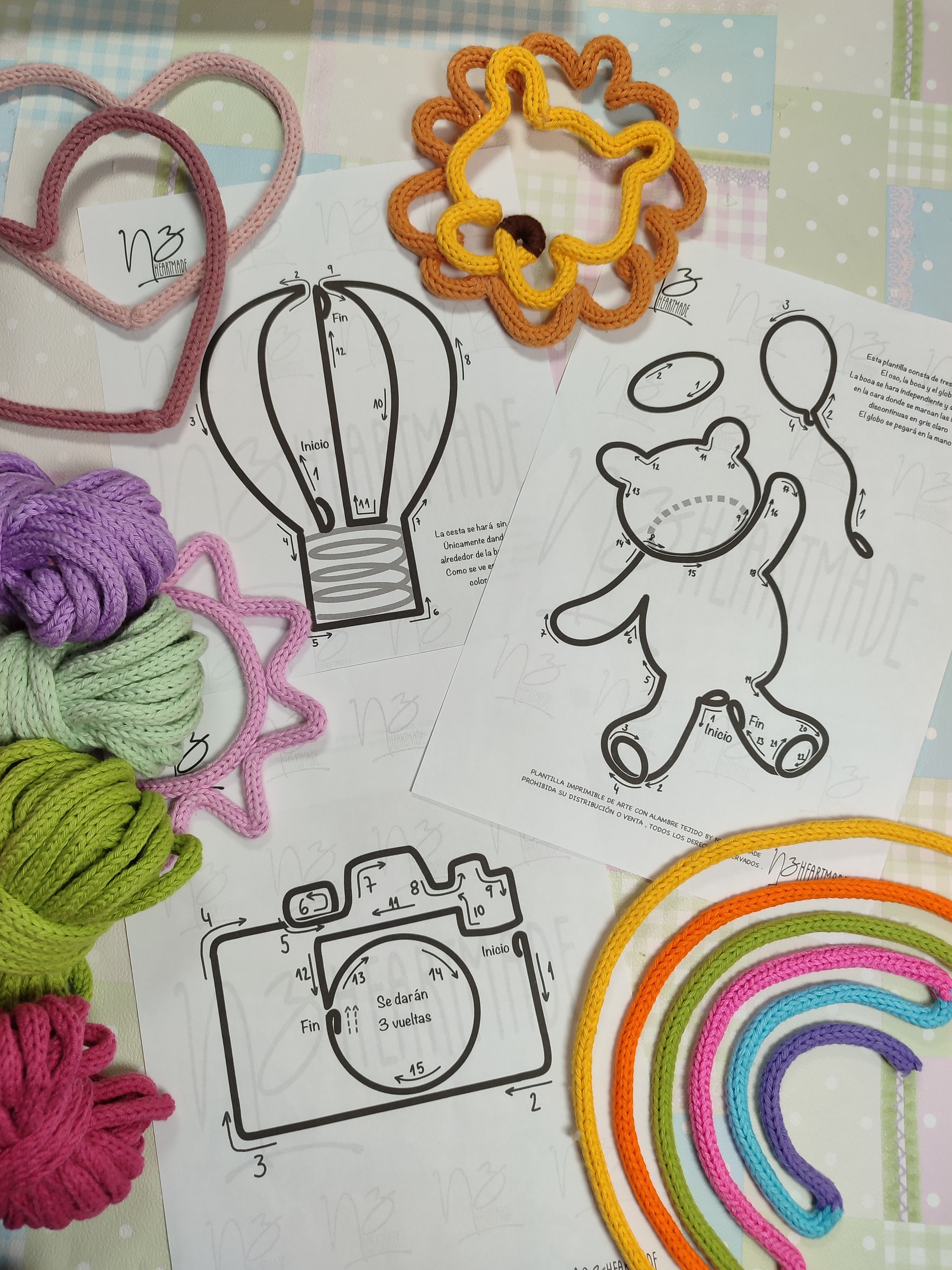 30 Knitting Wire Art Templates, I-cord Templates, Knitted Wire ...