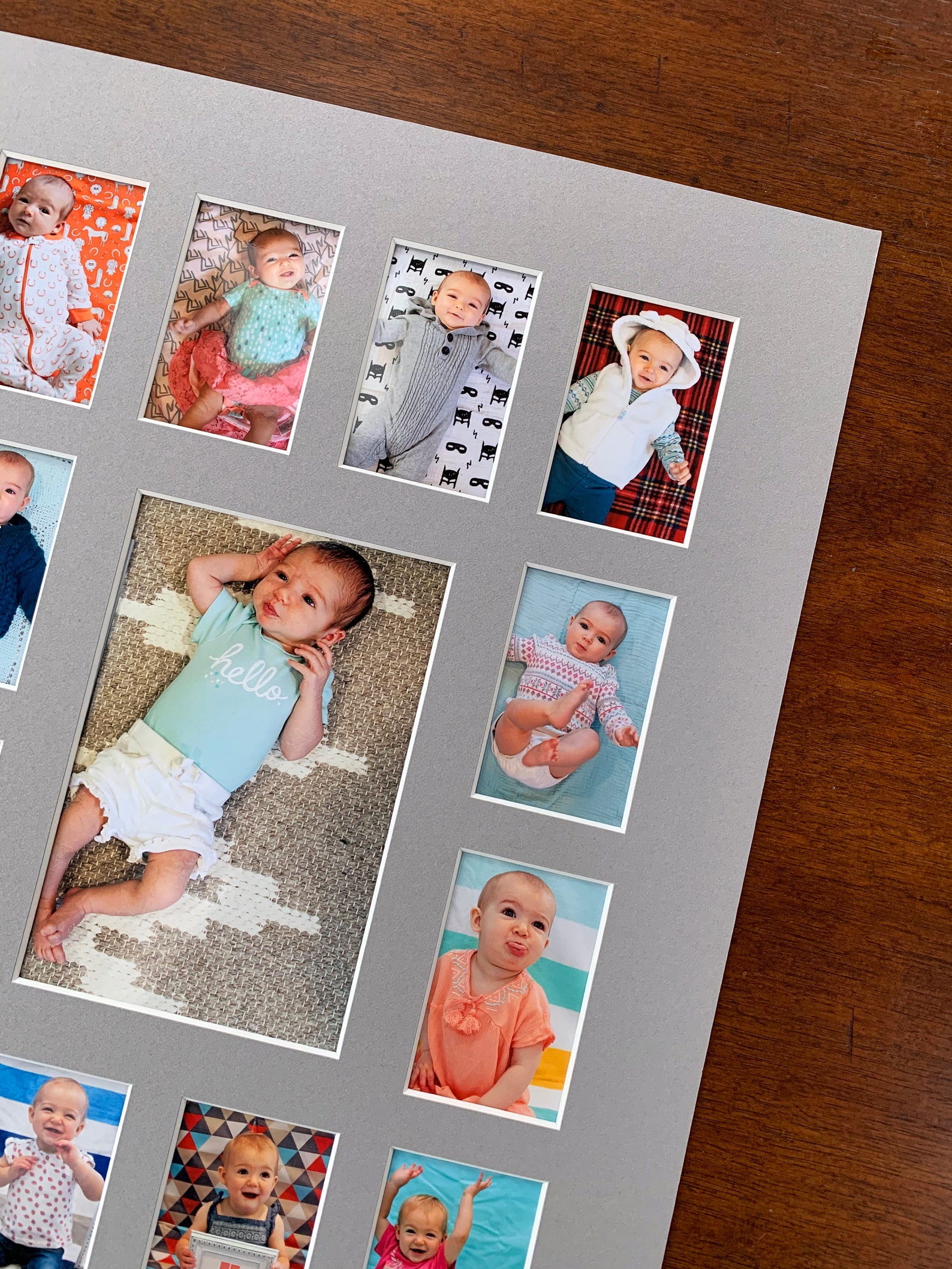 Monthly Baby Milestone Photo Mat Fits 12x16 Frame Multi Opening Custom ...