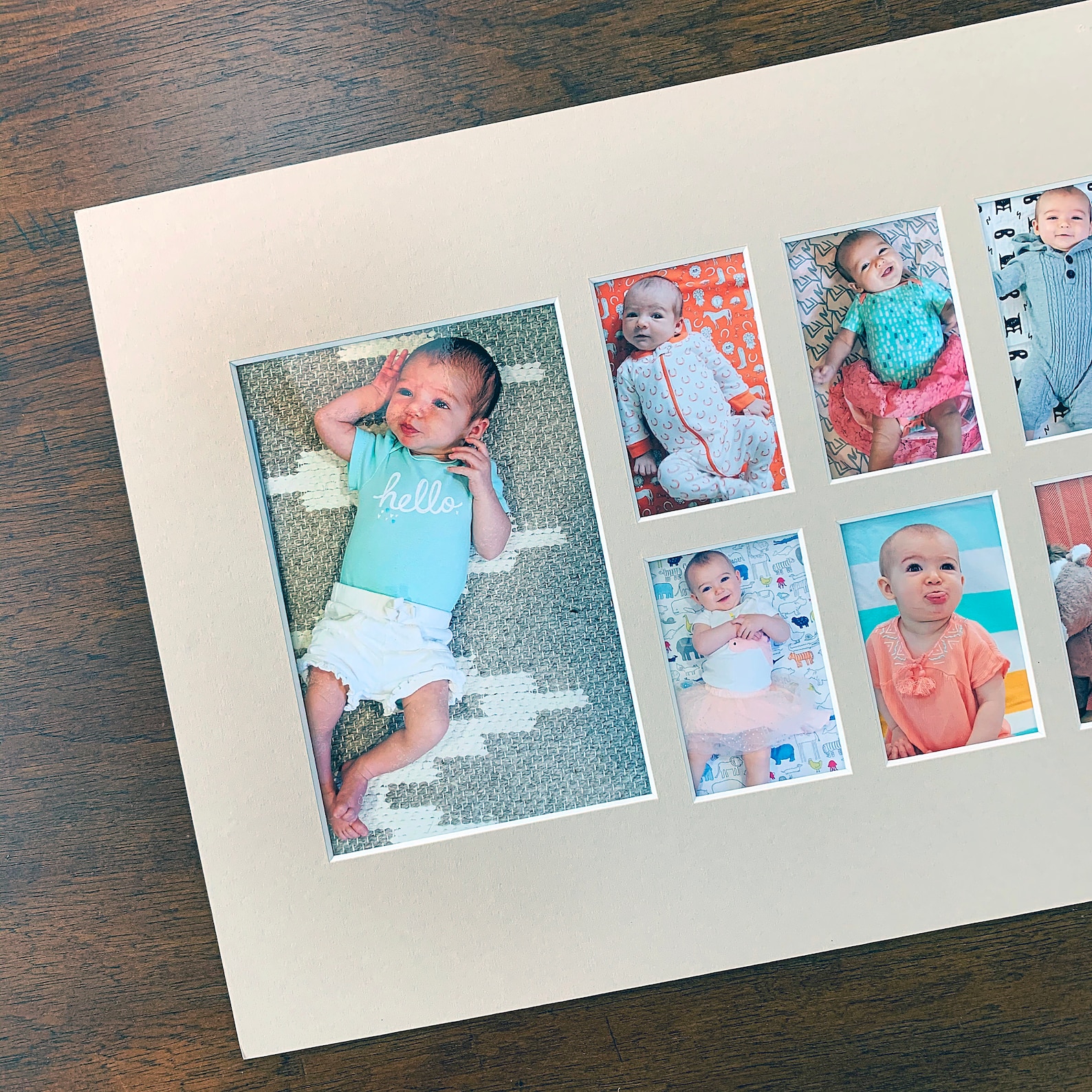 12 Month Baby Milestone Photo Mat Fits 10x20 Frame Multi Opening Custom ...