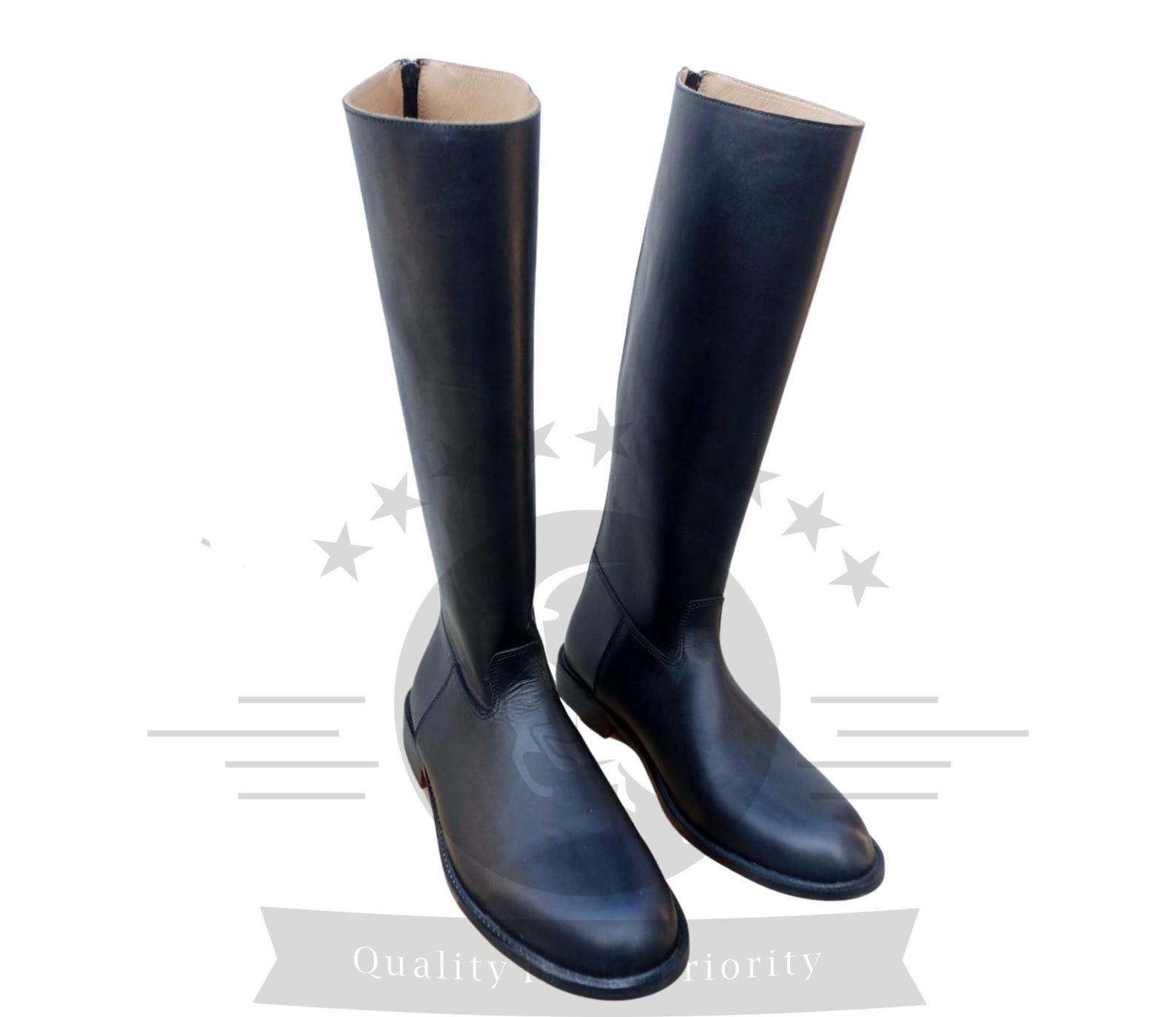 Men's Handmade Horse Riding Black Boots, Men Black Horseback Boots ...