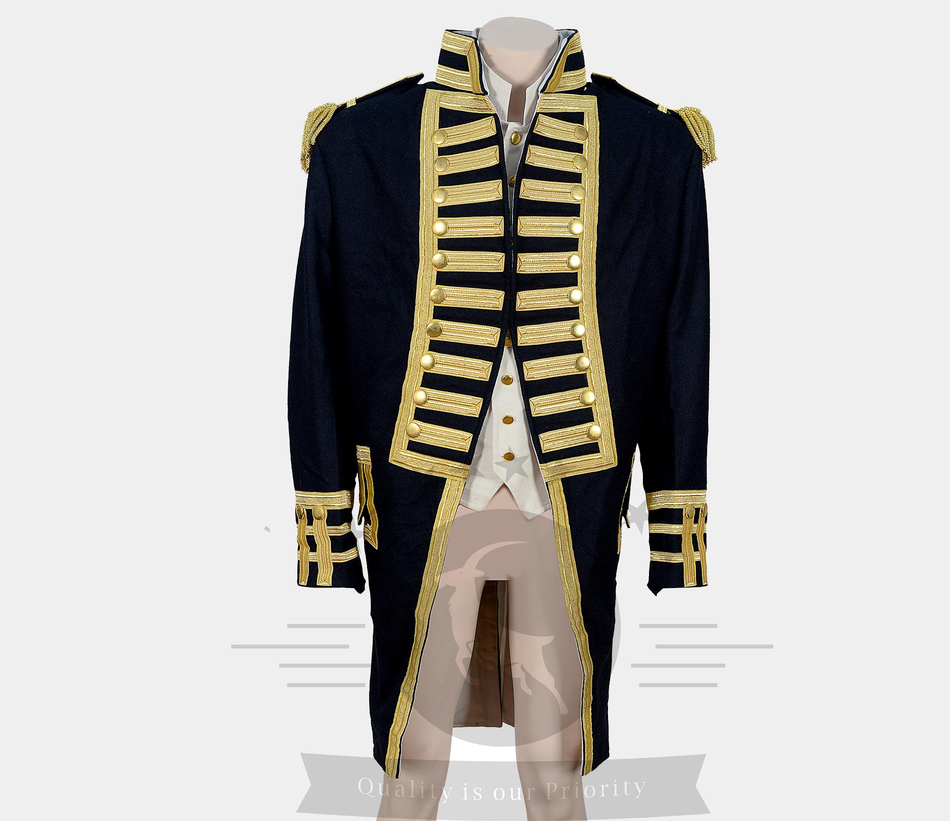 British Royal Navy Military Jacket for Men's, Steampunk Admiral Uniform ...