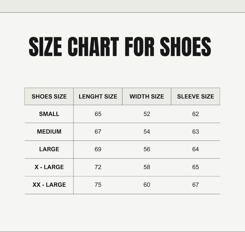 Leather Boots Size Chart, Long Boots Size, Size for Men Shoes - Etsy