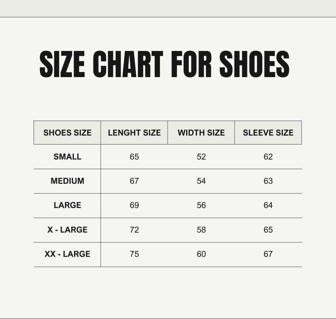 Mens Shoes Size Chart India