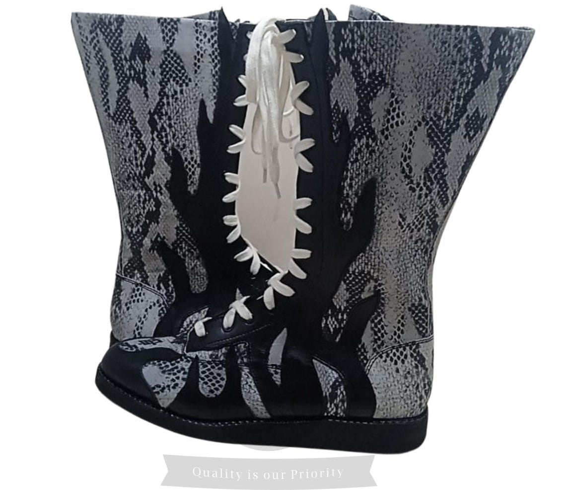 Premium Handmade Leather Wrestling Boots | Stylish Boots With Front ...