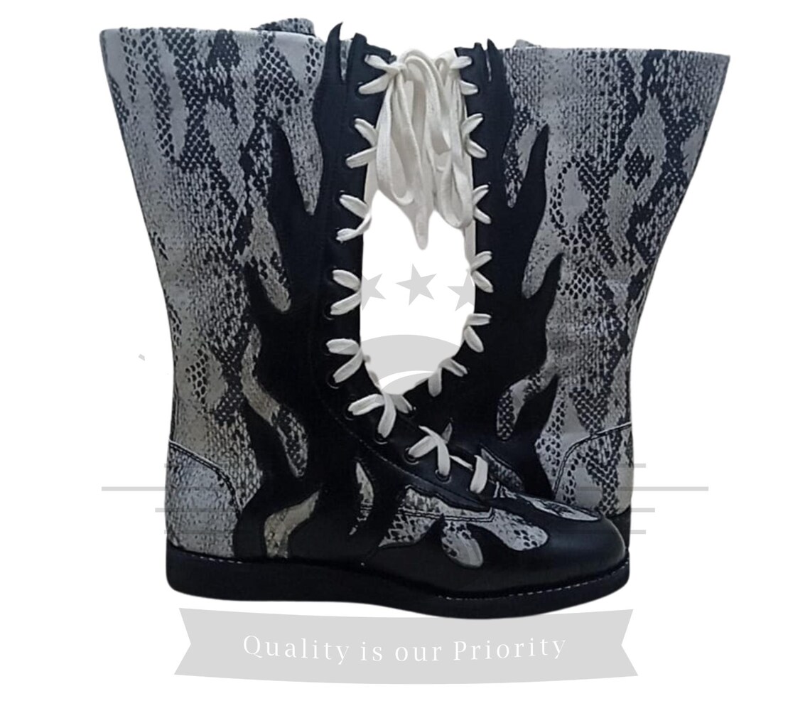 Premium Handmade Leather Wrestling Boots | Stylish Boots With Front ...