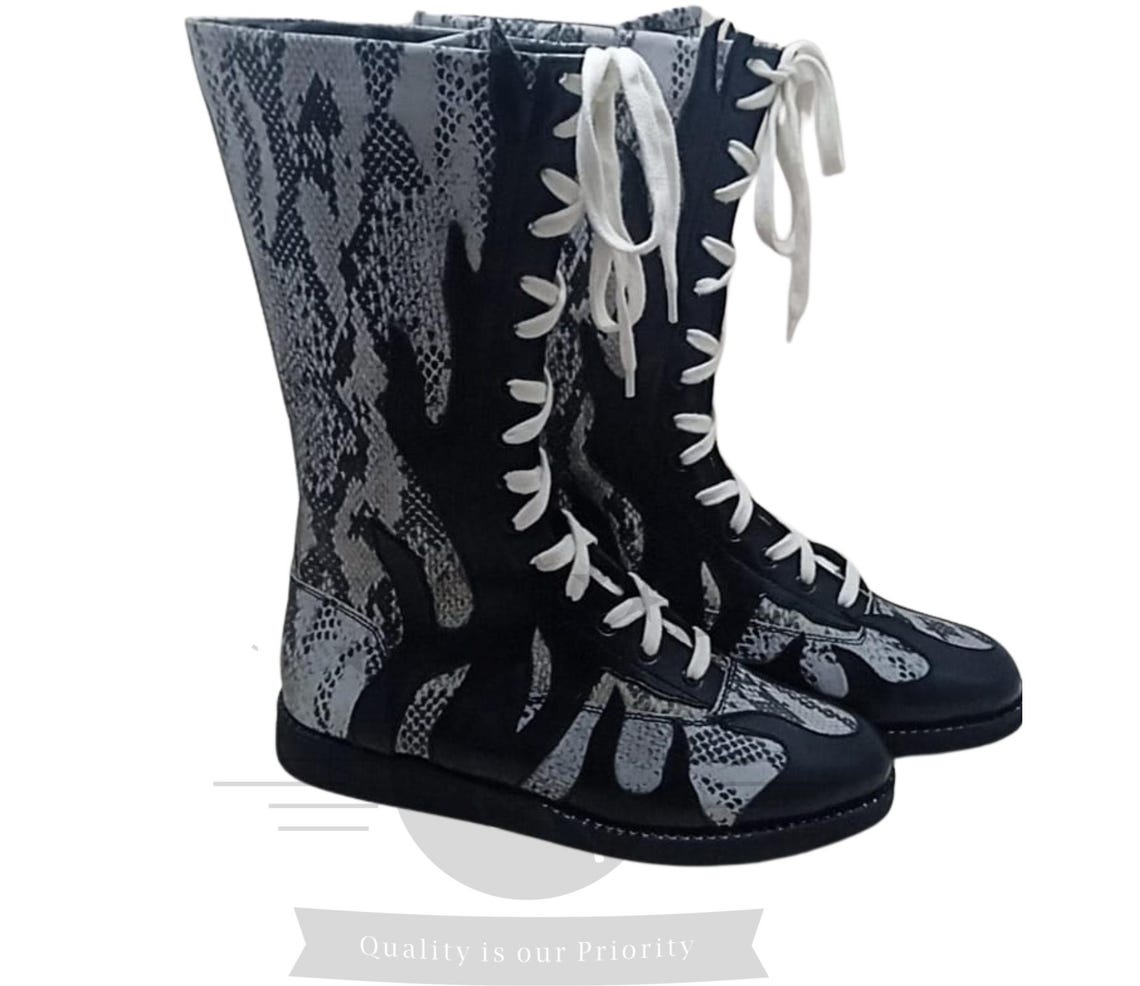Premium Handmade Leather Wrestling Boots | Stylish Boots With Front ...