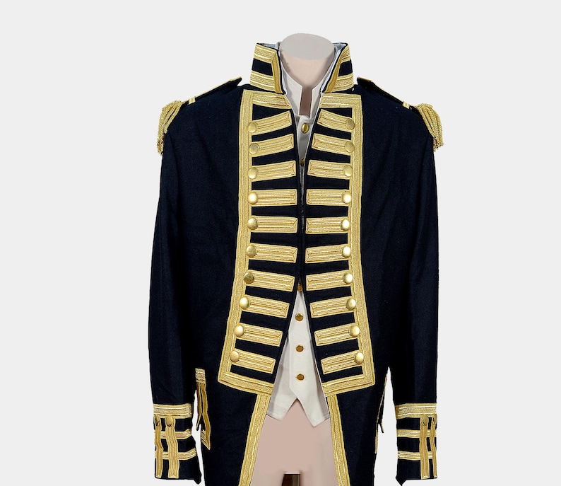 British Royal Navy Military Jacket for Men's, Steampunk Admiral Uniform ...