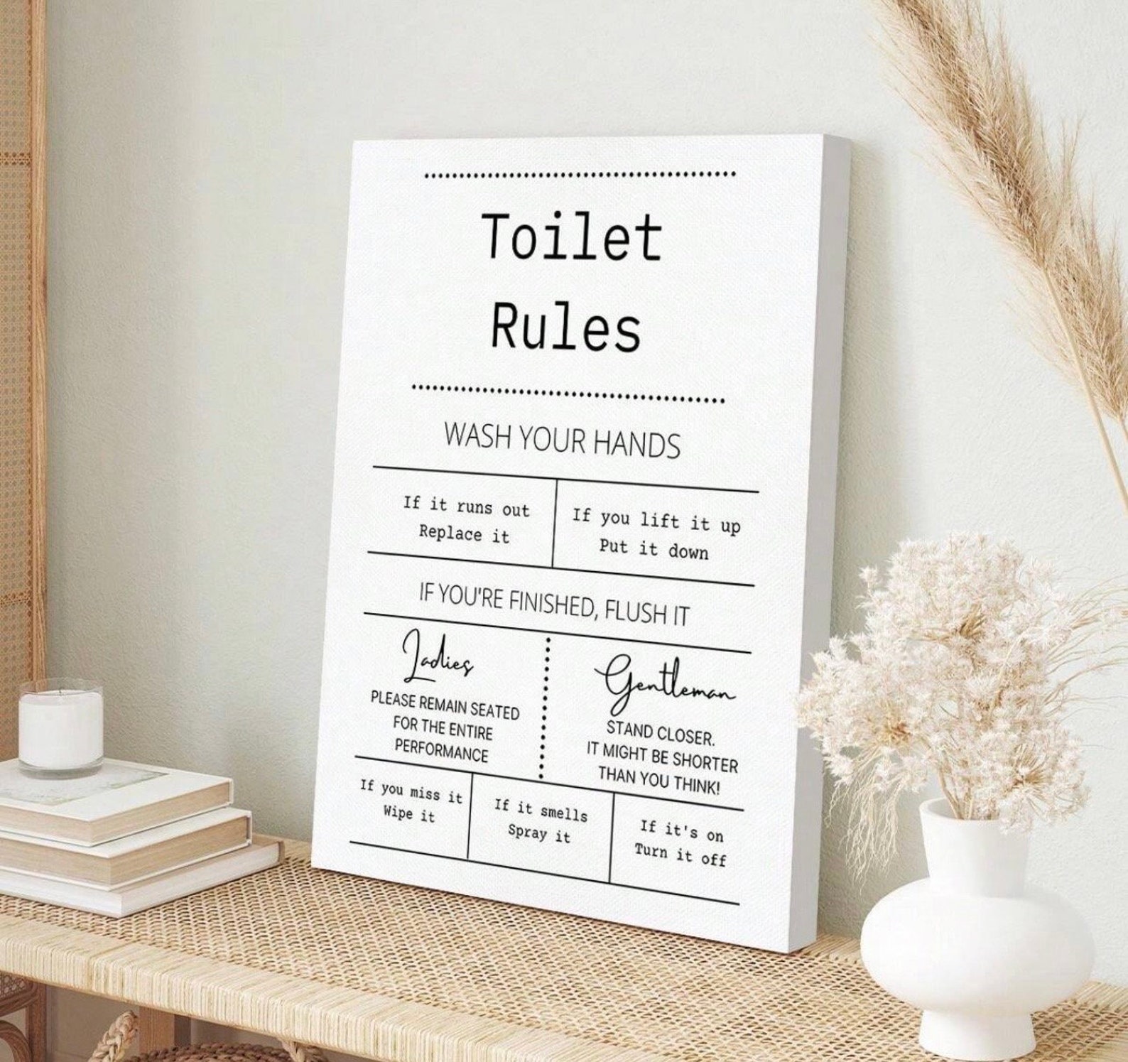 Toilet Rules Poster Wall Hanging - Etsy