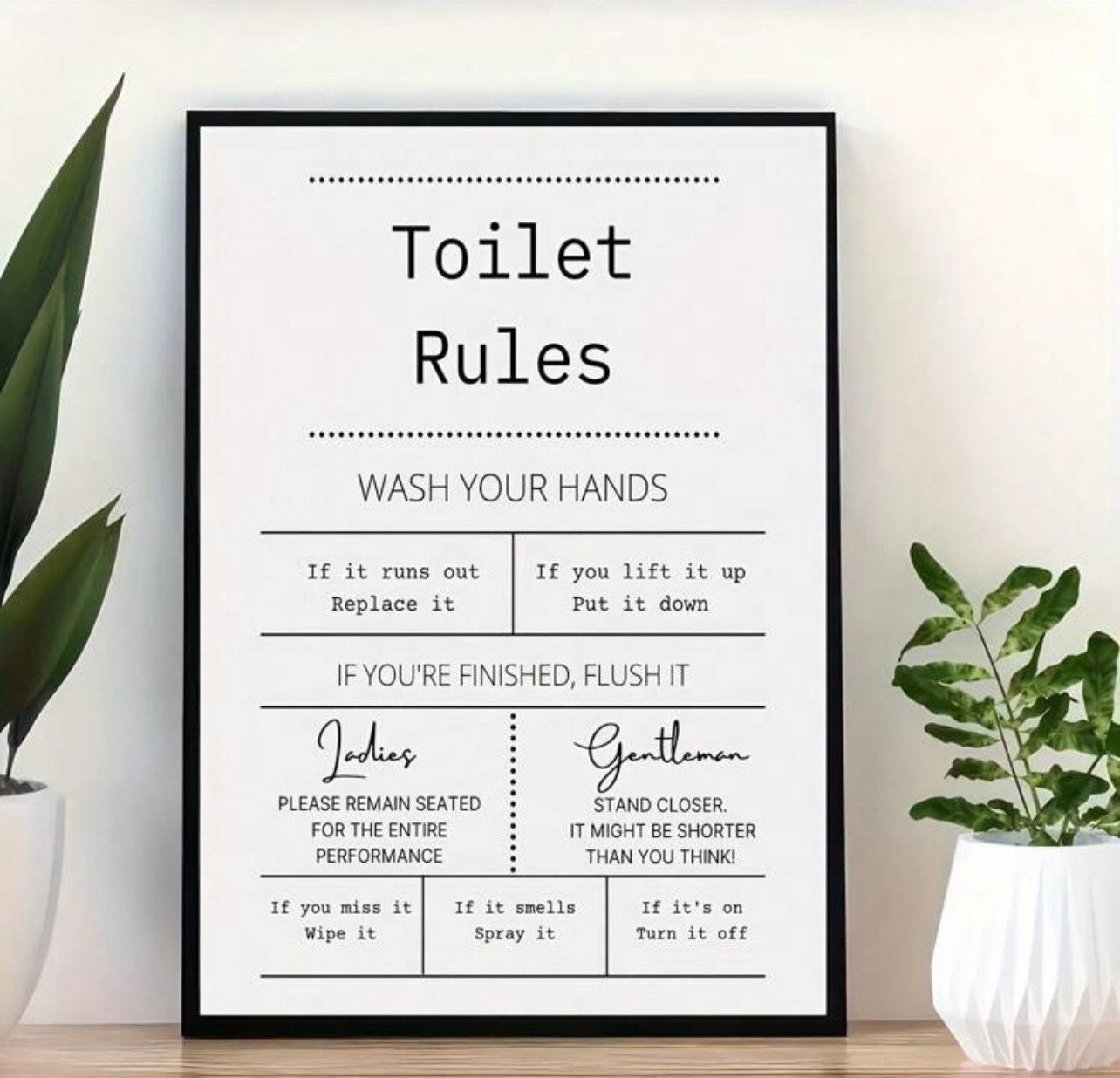 Toilet Rules Poster Wall Hanging - Etsy