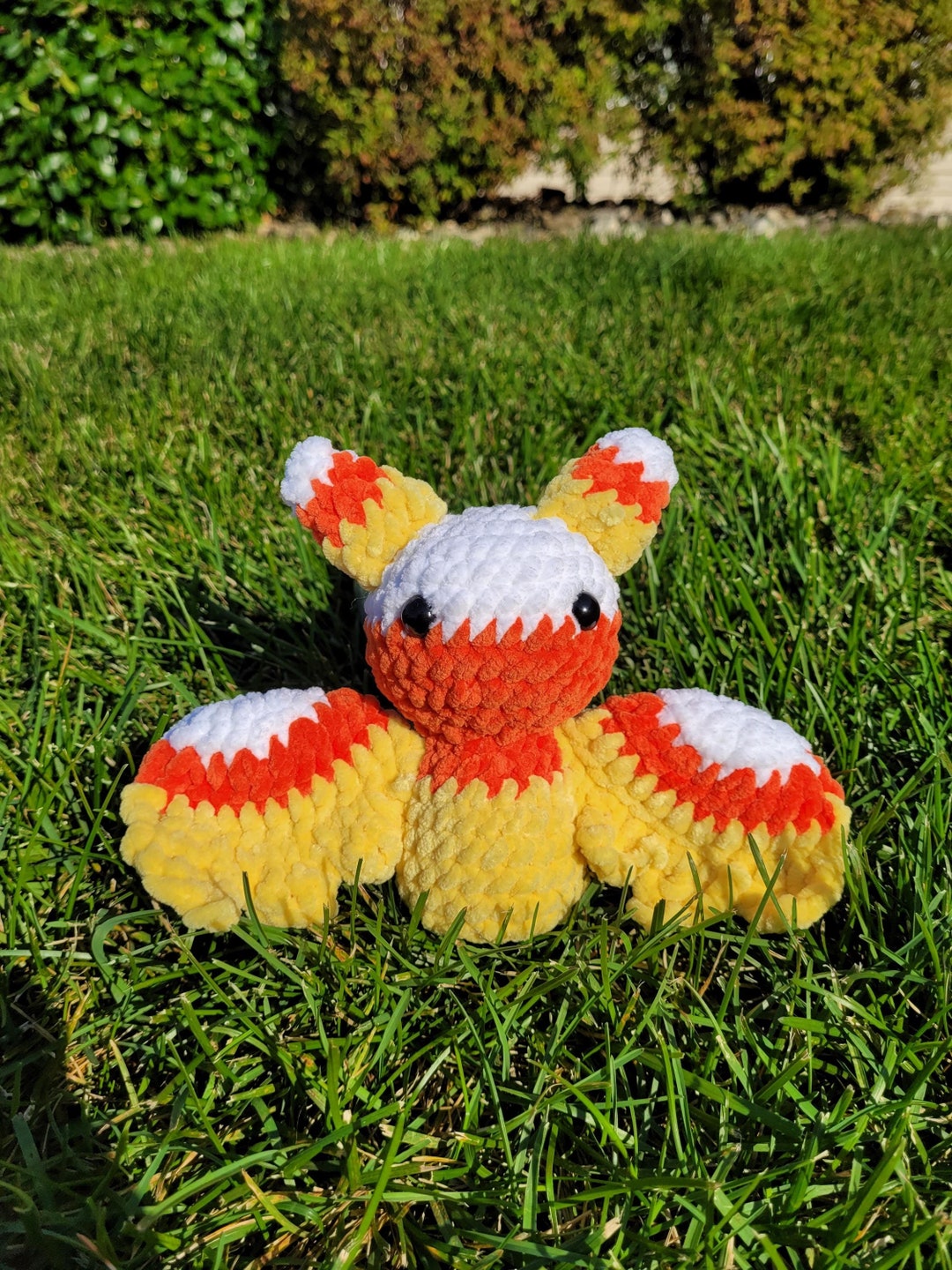 Handmade Crochet Candy Corn Bat Plush Amigurumi - Adorable Halloween ...