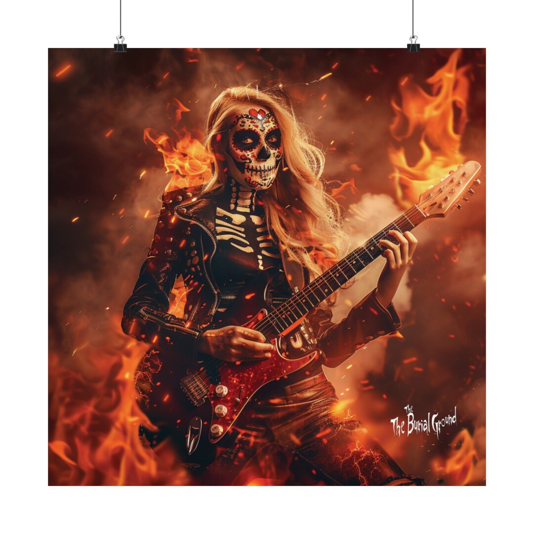 Candy Skull Rocker Poster Rock N' Roll, Heavy Metal, Female Rocker ...