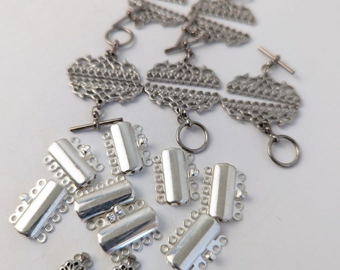 15 Sets (30 Pcs Total) Clasp Lot Multi Strand Clasp Lot for Jewelry ...