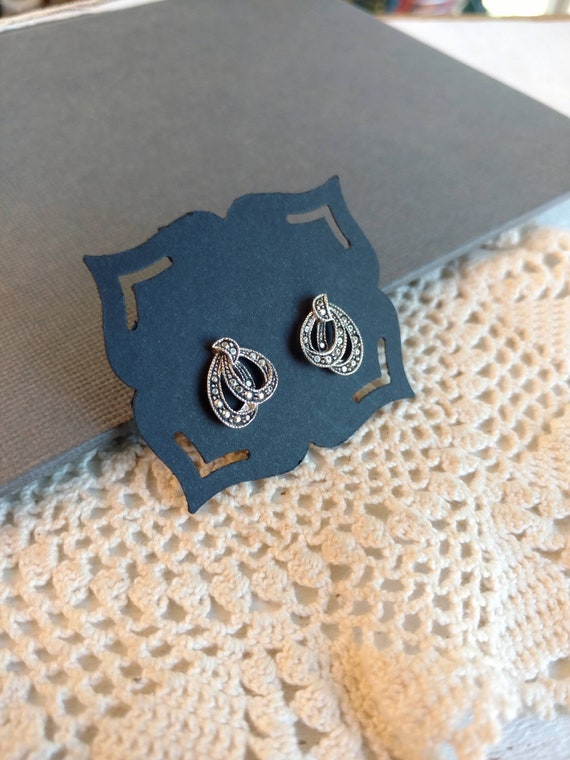 Vintage Avon Marcasite Studs Double Loop Ribbon Small Vintage | Etsy