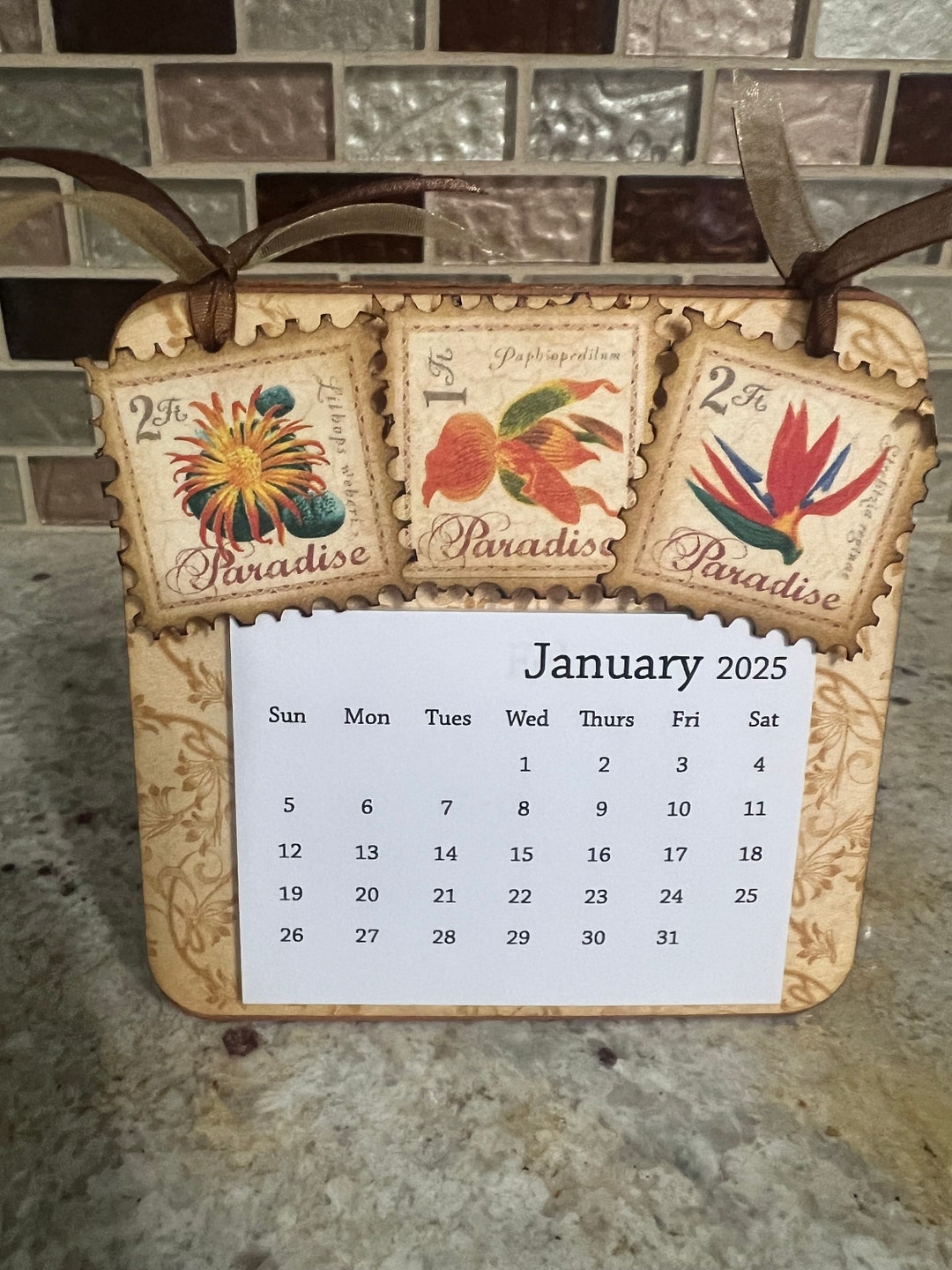 Handmade Mini 2025 Coaster Calendar Graphic 45 Tropical Travelodge ...